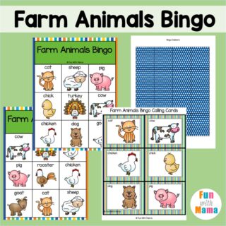 Farm Animal Bingo - Printable Free Bingo Cards - Fun with Mama