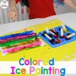 Ice Painting with Colored Ice Cubes - Fun with Mama
