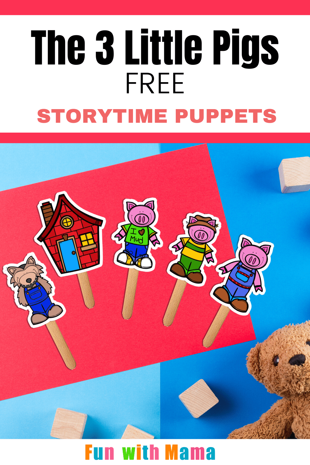 Free Printable Stick Puppets: The Three Little Pigs - Fun with Mama