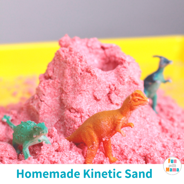 Easy DIY Kinetic Sand Recipe Tutorial + 10 Activities - Fun with Mama