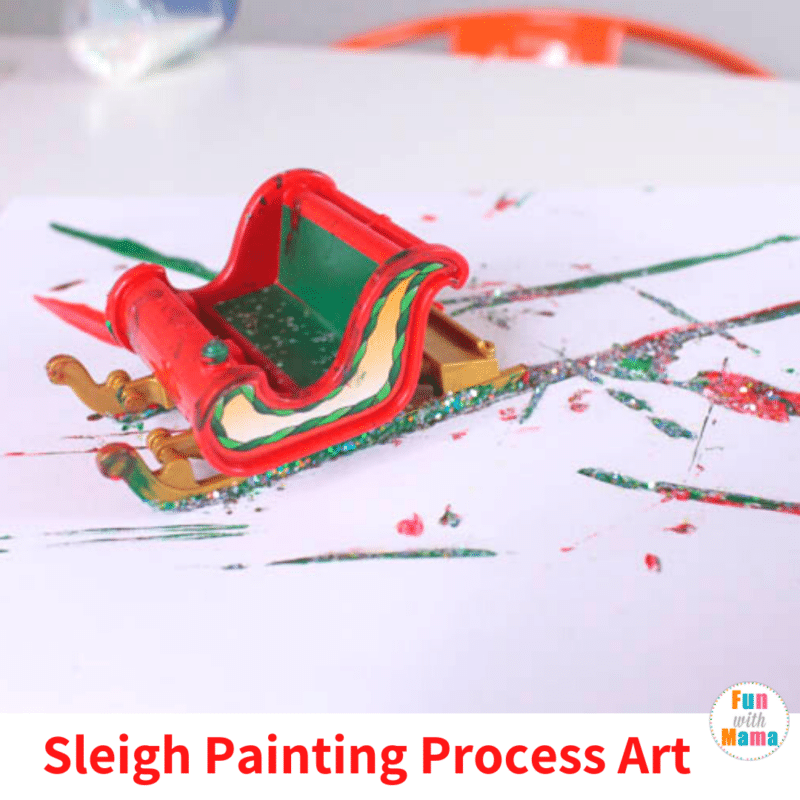 Christmas Sleigh Process Art Activity for Preschoolers - Fun with Mama