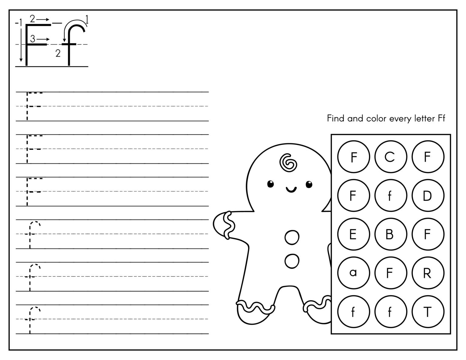 Gingerbread Tracing Letters Printable - Fun with Mama