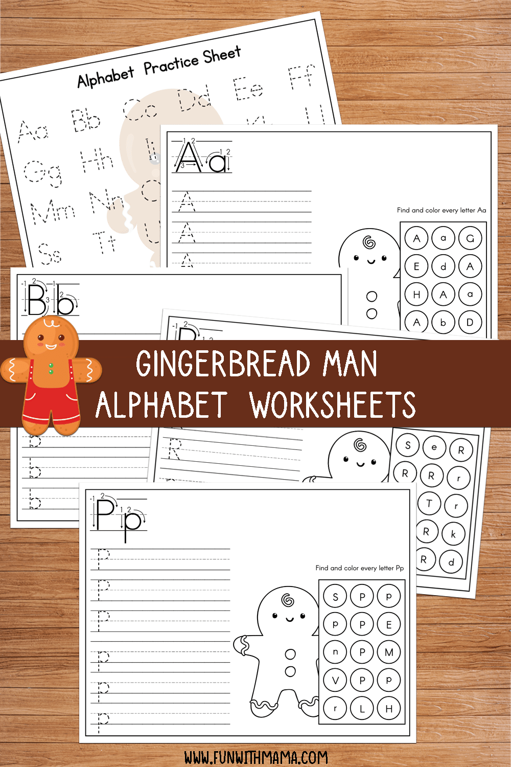Gingerbread Tracing Letters Printable - Fun with Mama