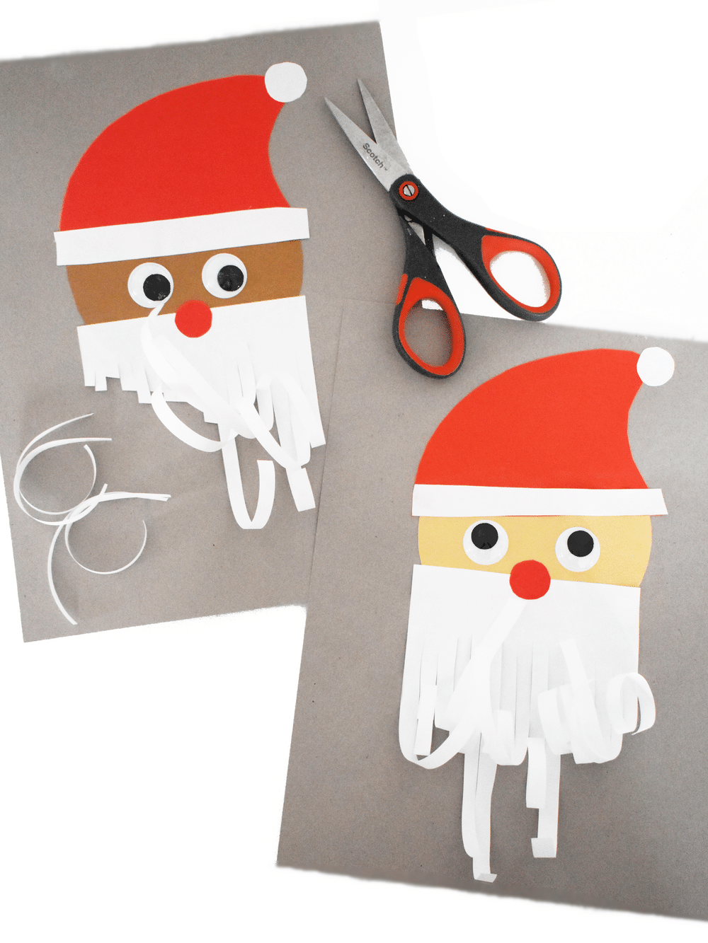 Santas Beard - Christmas Cutting Activity for Preschoolers - Fun with Mama