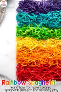 Rainbow Spaghetti - How to make Colored Spaghetti - Fun with Mama