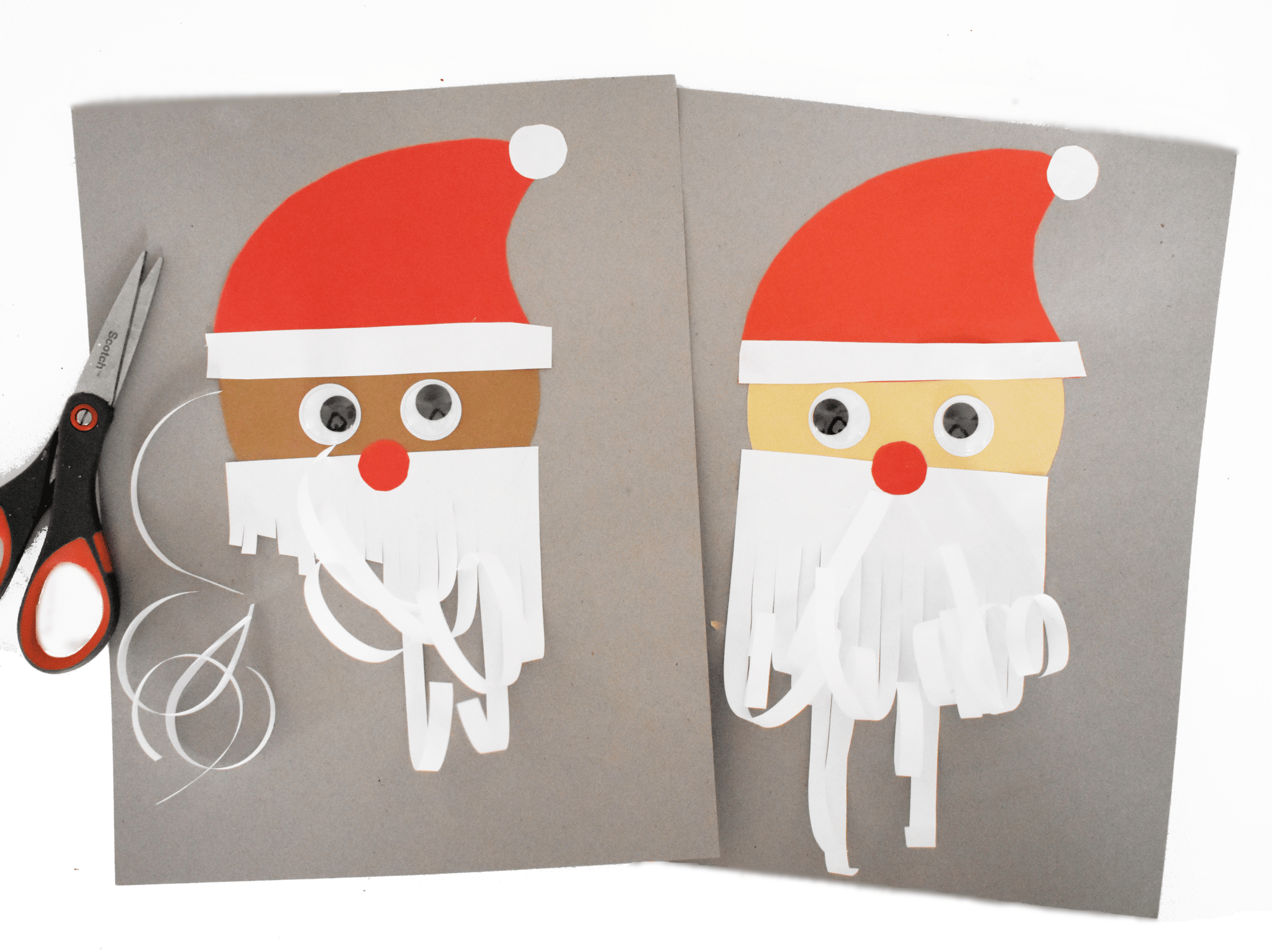 Santas Beard - Christmas Cutting Activity for Preschoolers - Fun with Mama
