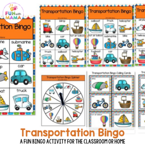 Transportation Bingo Game - Fun with Mama