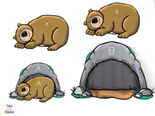 Hibernation Preschool Alphabet Letter Matching Activity - Fun with Mama