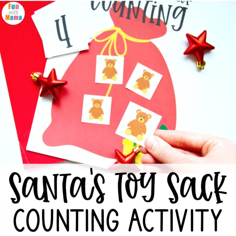 Santa's Toy Sack - A Fun Counting Activity for Preschoolers - Fun with Mama