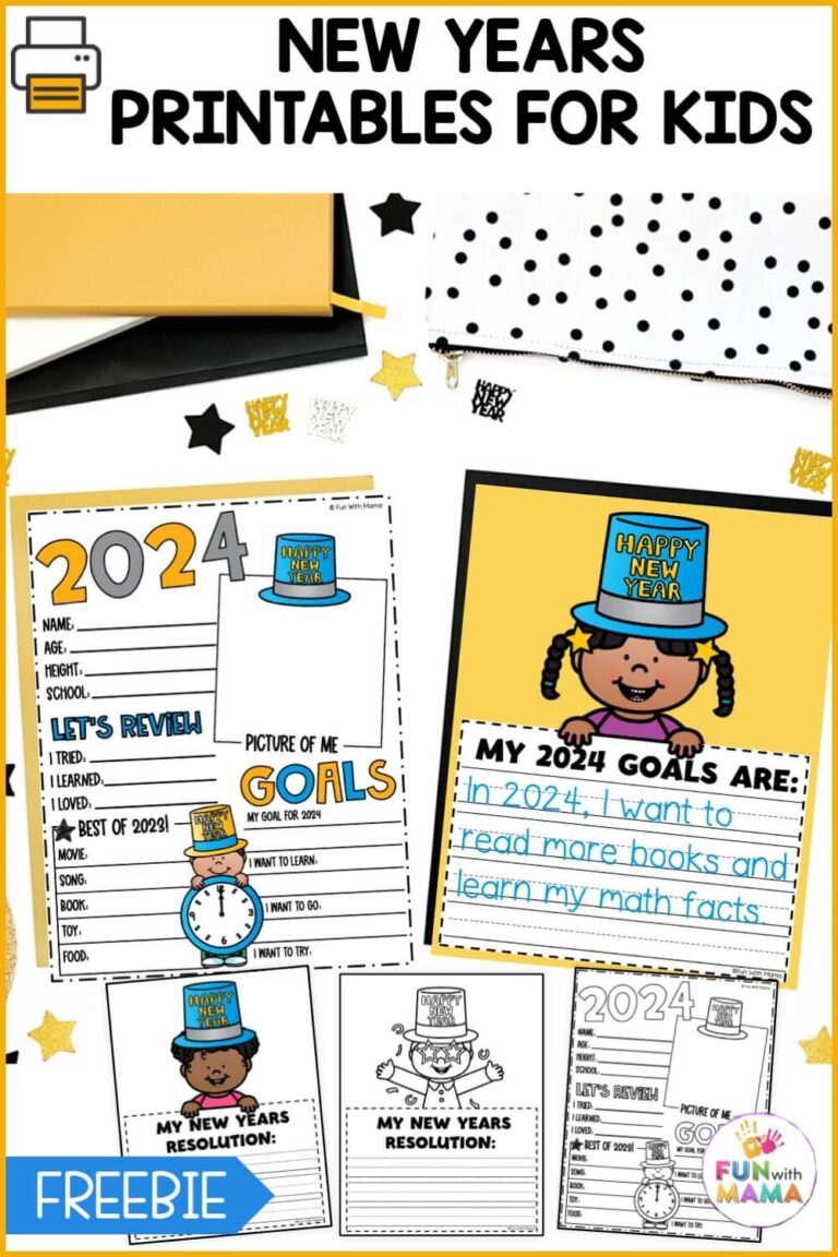 Free New Years Resolution Printables For Kids - Fun with Mama