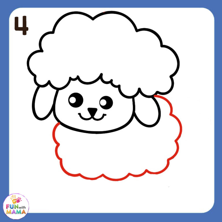 How to Draw a Sheep Step By Step Tutorial + FREE Printable!