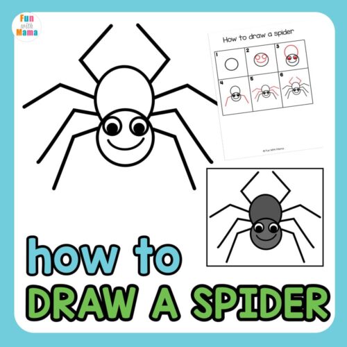 How to draw a spider - Fun with Mama
