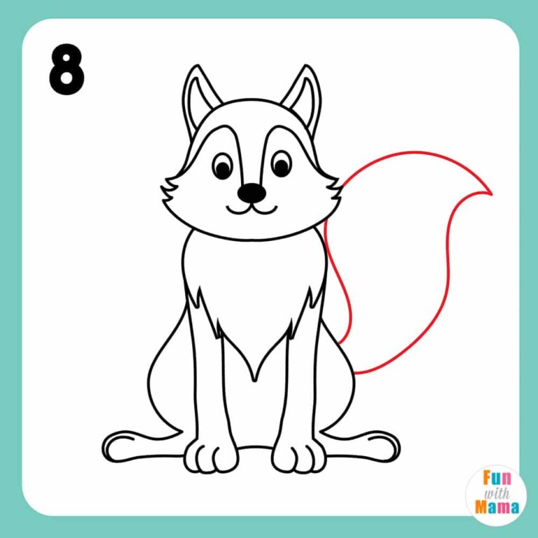 How to draw a wolf + Free Drawing Printable - Fun with Mama