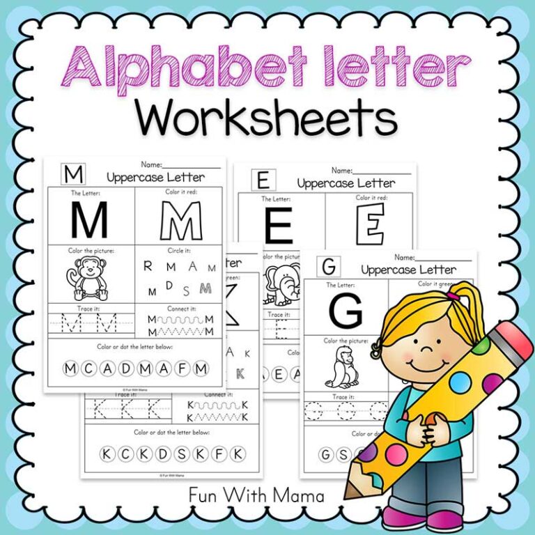 Printable Alphabet Worksheets To Turn Into A Workbook - Fun with Mama