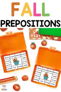 Fall Prepositions Clip Cards Printable Activity - Fun with Mama
