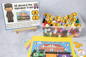 Train Theme Alphabet Matching Activity - Fun with Mama