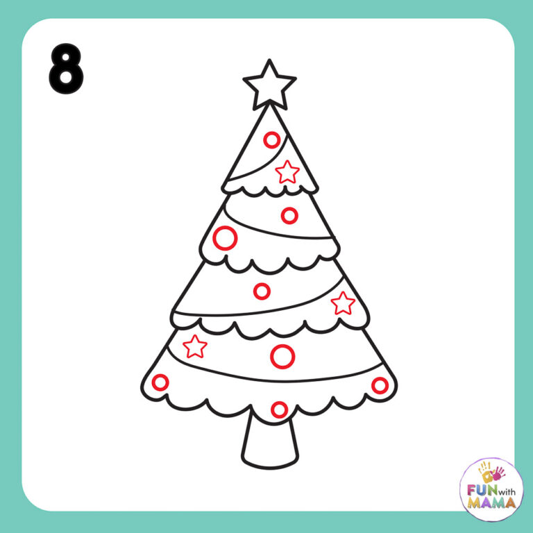 How to draw a Christmas Tree - Fun with Mama