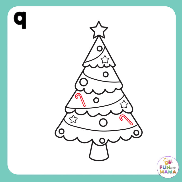How to draw a Christmas Tree - Fun with Mama