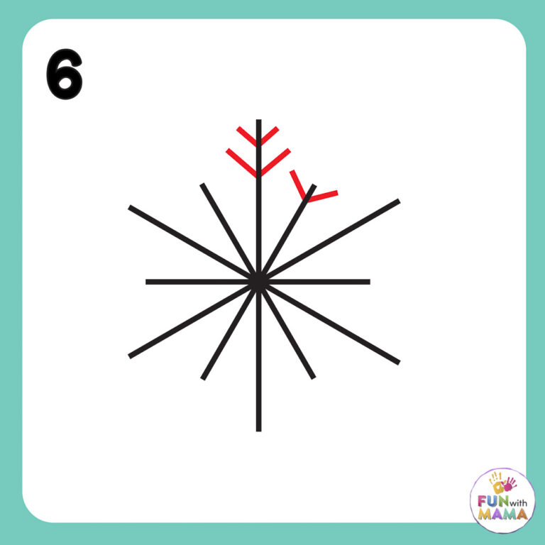 How to draw a snowflake easy - Fun with Mama