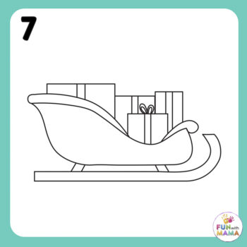 Santa Sleigh Drawing Step By Step Tutorial (FREE Printable)