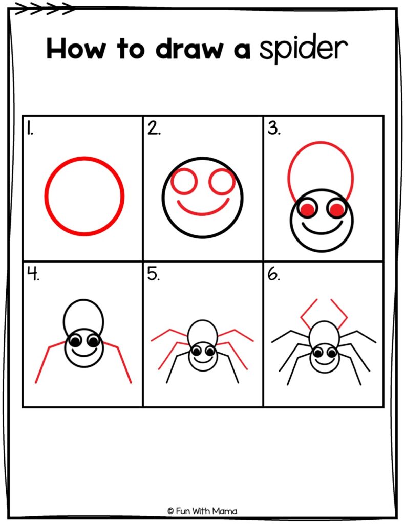 How To Draw A Spider Fun With Mama