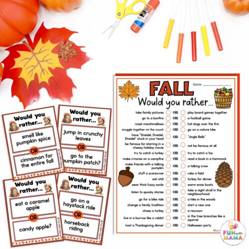 Fall Would You Rather Questions - Fun with Mama