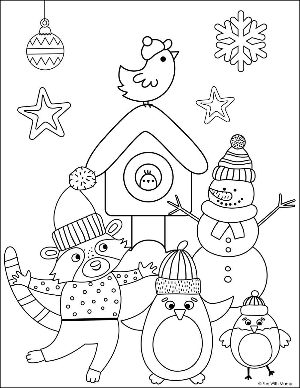 10 Winter Coloring Pages - Fun with Mama