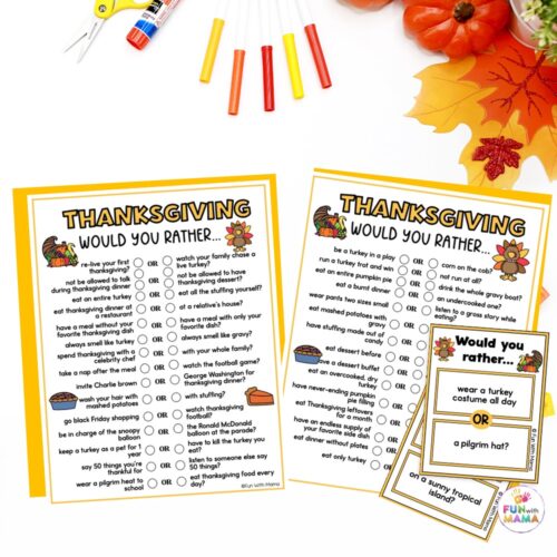 Thanksgiving Would You Rather Questions - Fun with Mama