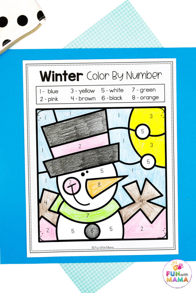 Winter Color By Number - Fun with Mama