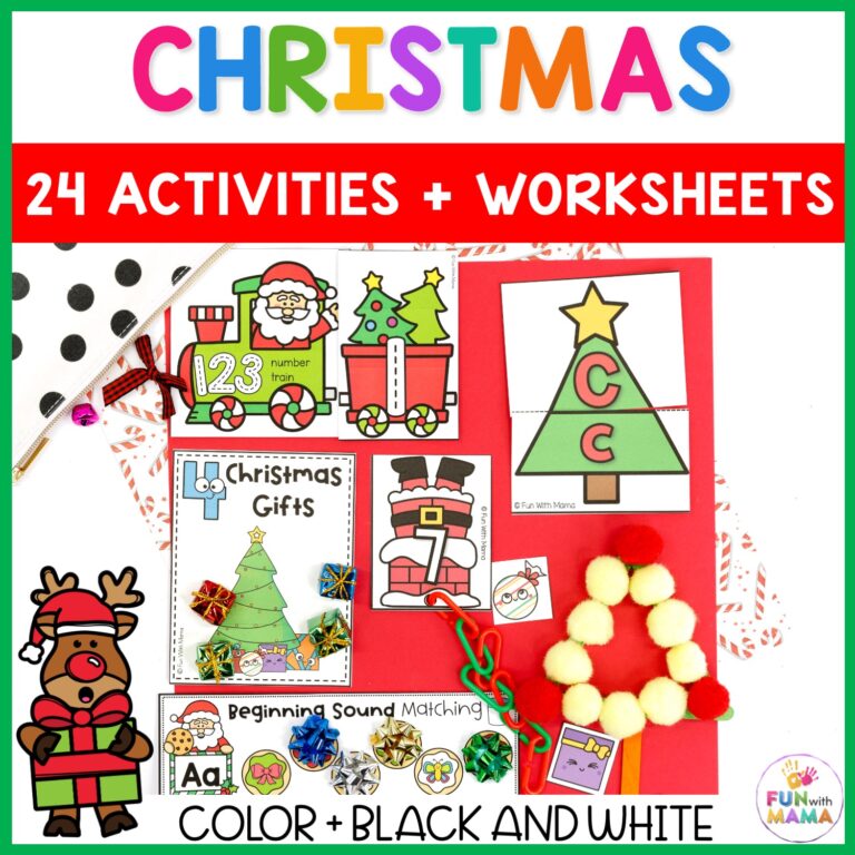 Christmas Activities For Preschoolers Pack - Fun with Mama