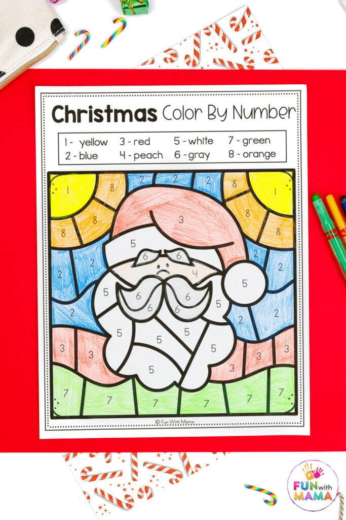 FREE Color By Number Christmas Pages