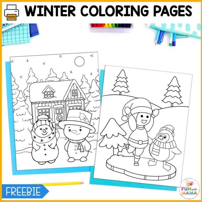 10 Winter Coloring Pages - Fun with Mama
