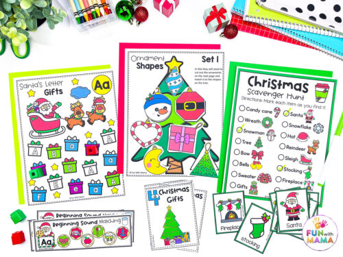 Christmas Activities For Preschoolers Pack - Fun with Mama