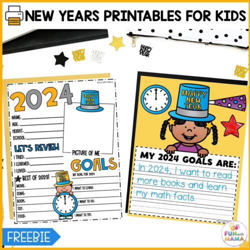 Free New Years Resolution Printables For Kids - Fun with Mama