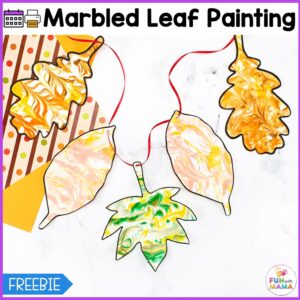 Marble Leaf Painting + Leaf Printable
