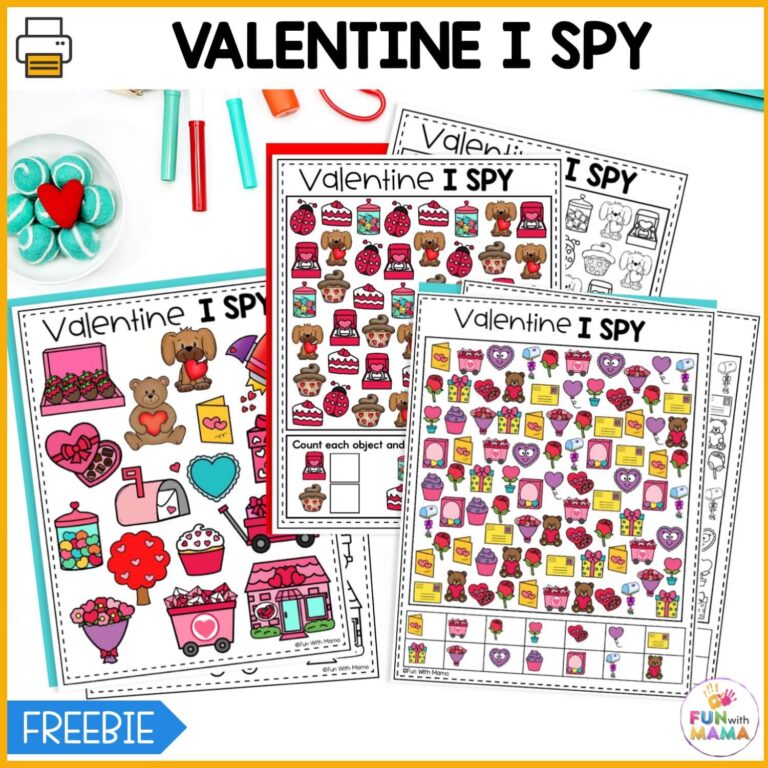 Free Valentine's Day I Spy Printables - Fun with Mama
