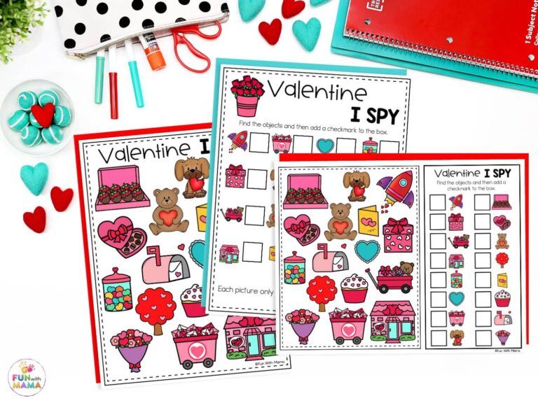 Free Valentine's Day I Spy Printables - Fun with Mama