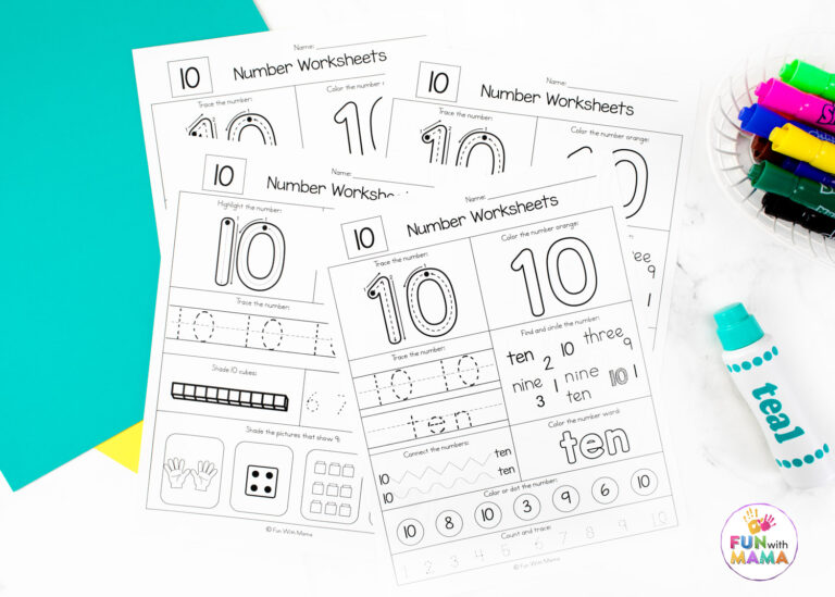 Engaging Preschool Number Worksheets (+ FREE Printable!)