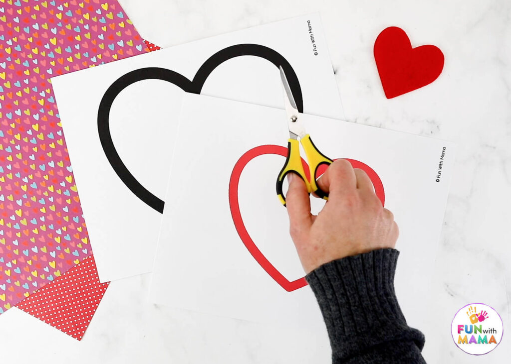 Heart Tissue Paper Suncatcher Craft + Free Heart Template - Fun with Mama