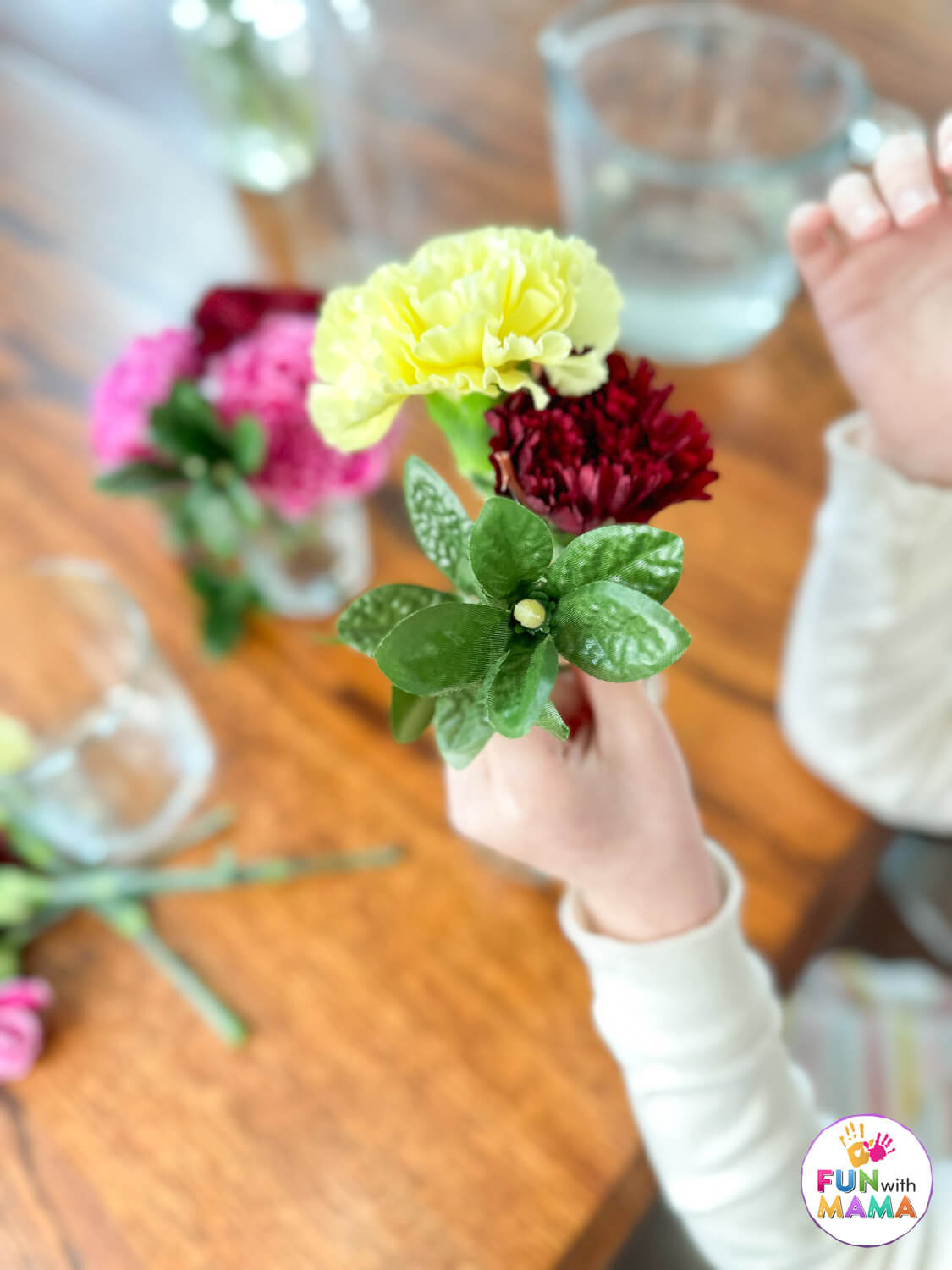 Montessori Flower Arranging Activity for Preschool - Fun with Mama