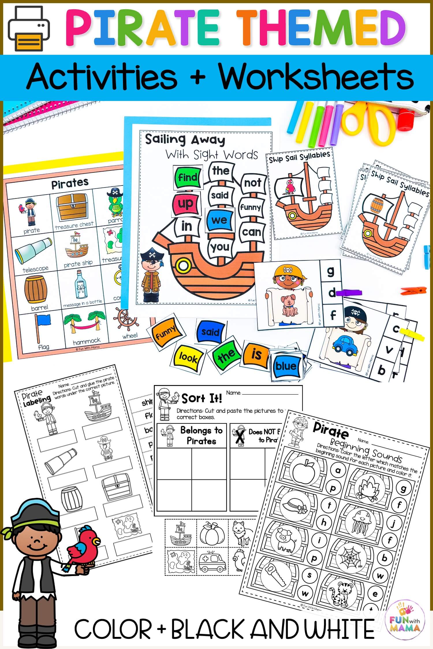 Pirate Worksheets 7021308 | Pirate Vocabulary Five Tasks A1 Fairy