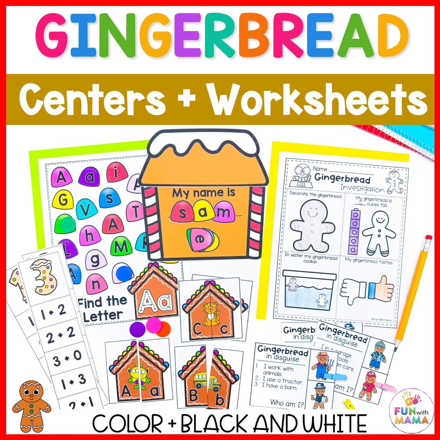 Gingerbread House Coloring Pages - Fun with Mama