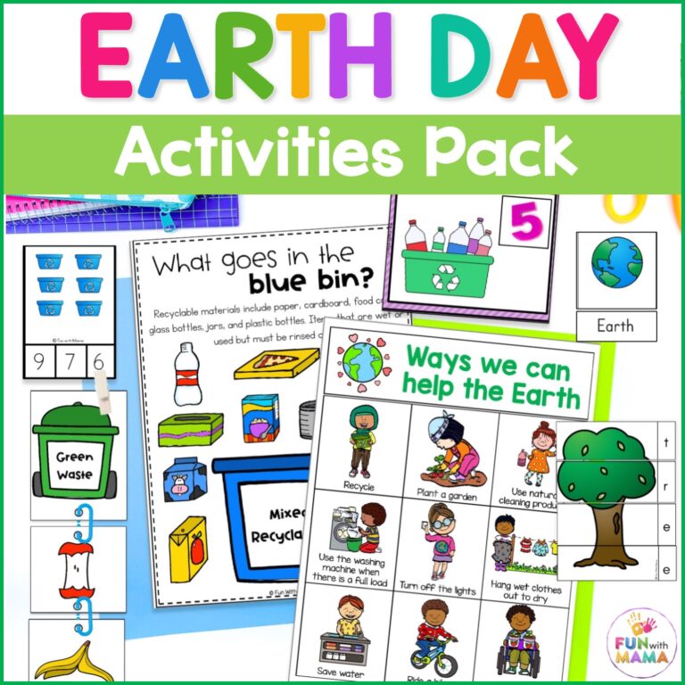 Earth Day Color By Number Worksheets - Fun with Mama