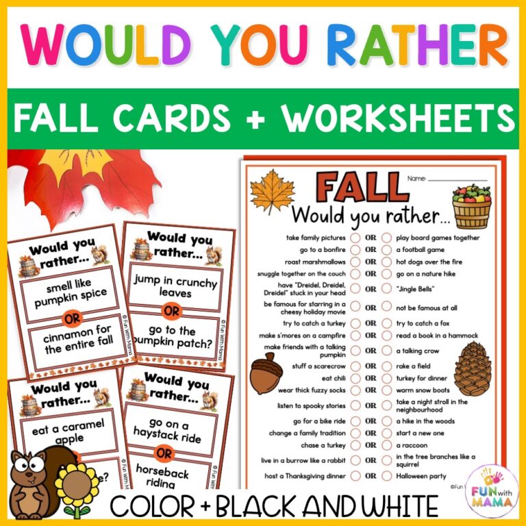 Fall Would You Rather Questions - Fun with Mama