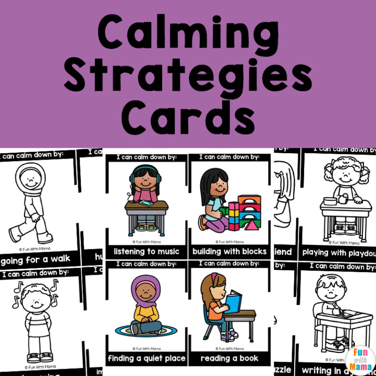 Calming Strategies Calm Down Cards - Fun with Mama