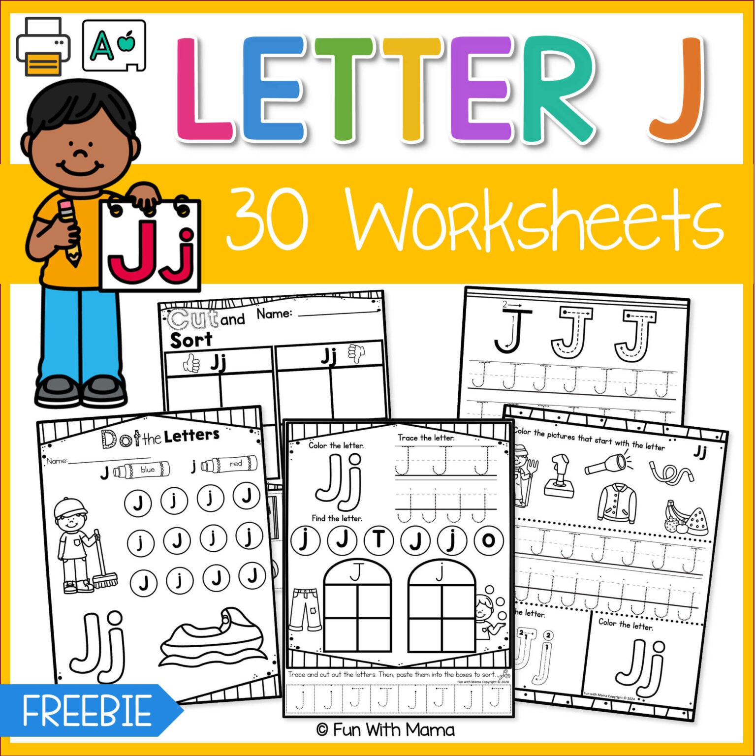 Letter U Worksheets for Preschool + Kindergarten Pack - Fun with Mama