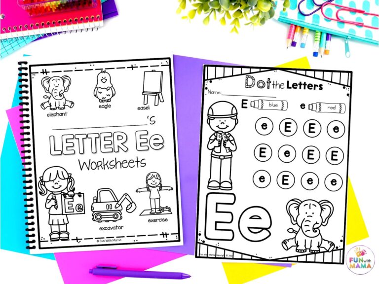 Letter E Worksheets - Fun with Mama