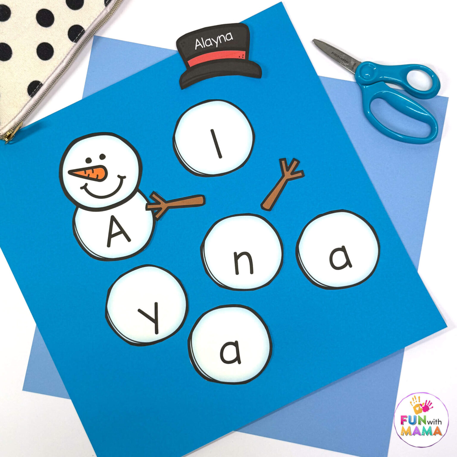 Editable Snowman Name Craft - Fun with Mama