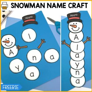 Editable Snowman Name Craft - Fun with Mama