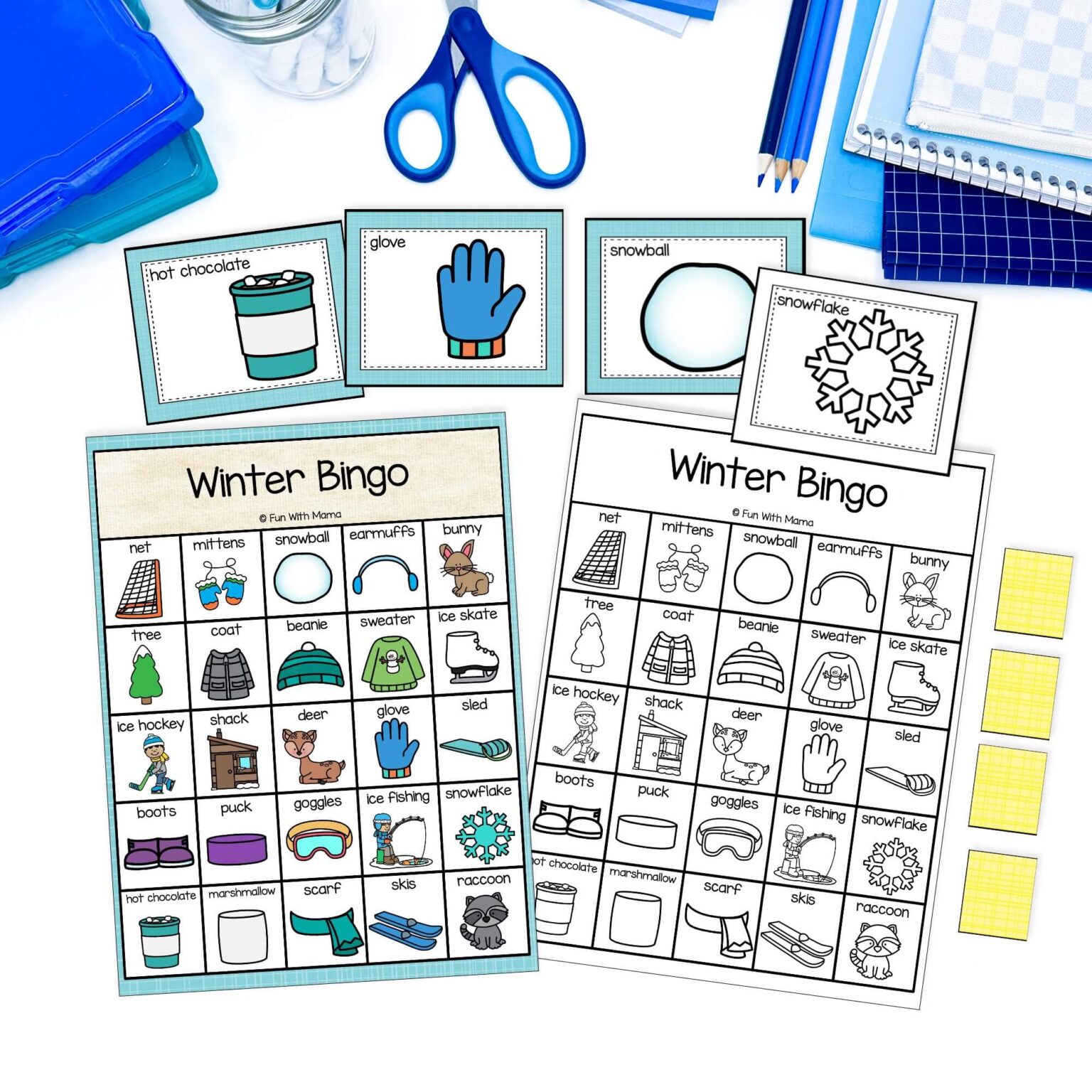 Winter Bingo Game For Preschool + Kindergarten - Fun with Mama